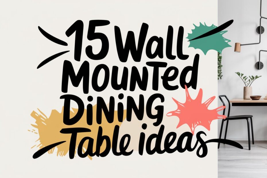Wall Mounted Dining Table Ideas: 15 Space-Saving Solutions for Small Homes